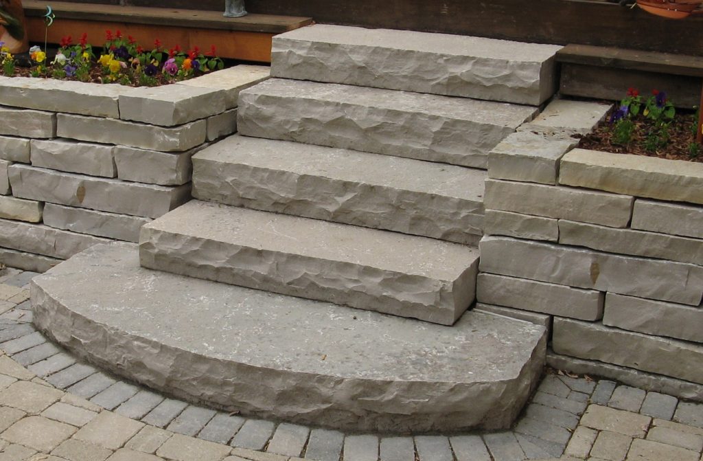 Lannon Natural Top Rockface Steps - Monacelli Stone Company